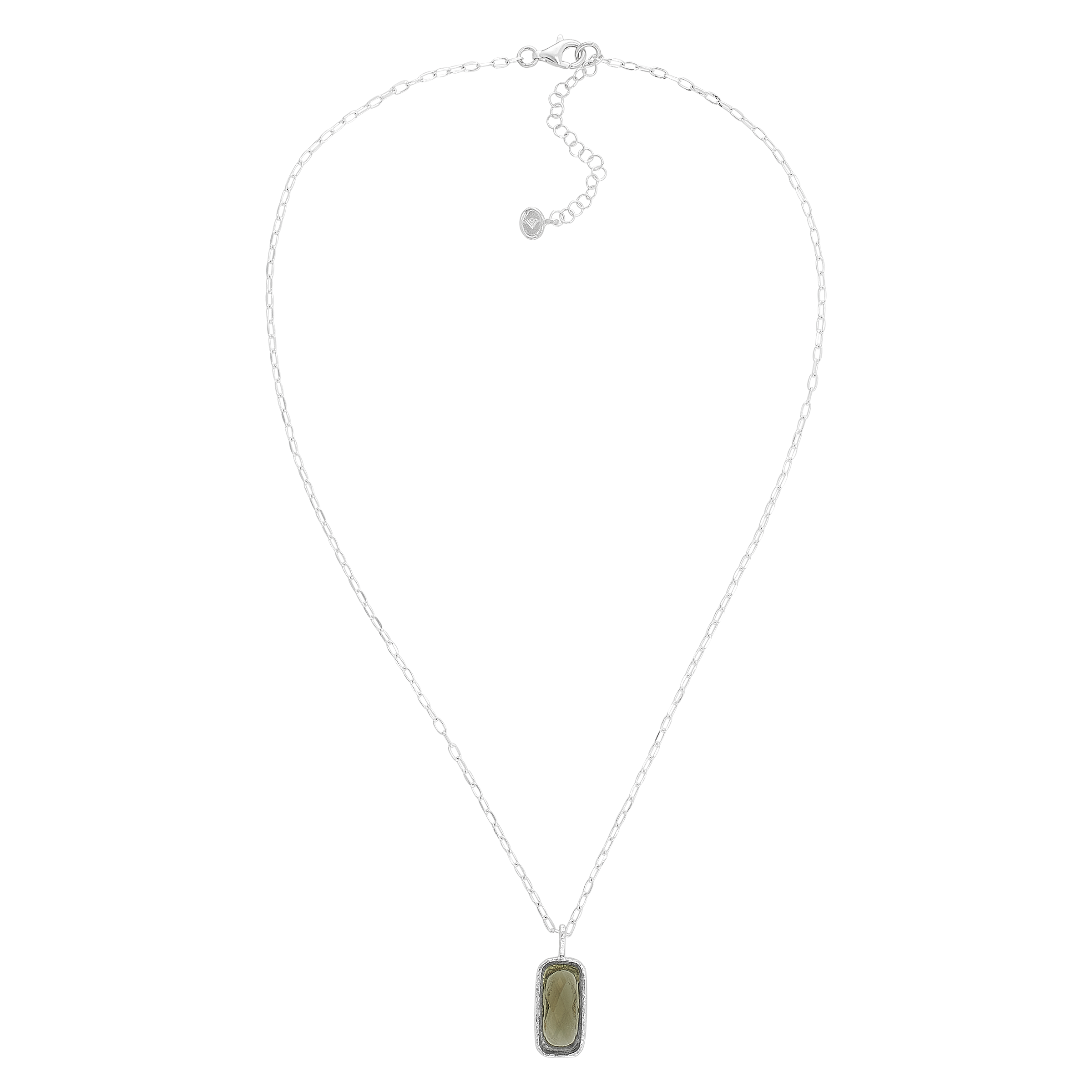 Silpada Olivine Sterling Silver Green Cubic Zirconia Pendant Necklace 18 2 Silpada